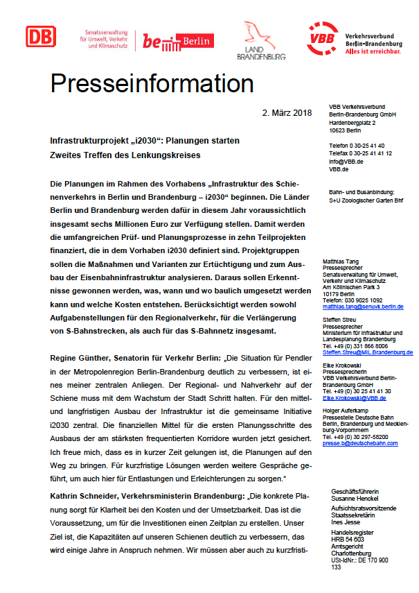 Infrastrukturprojekt „i2030“: Planungen starten - i2030